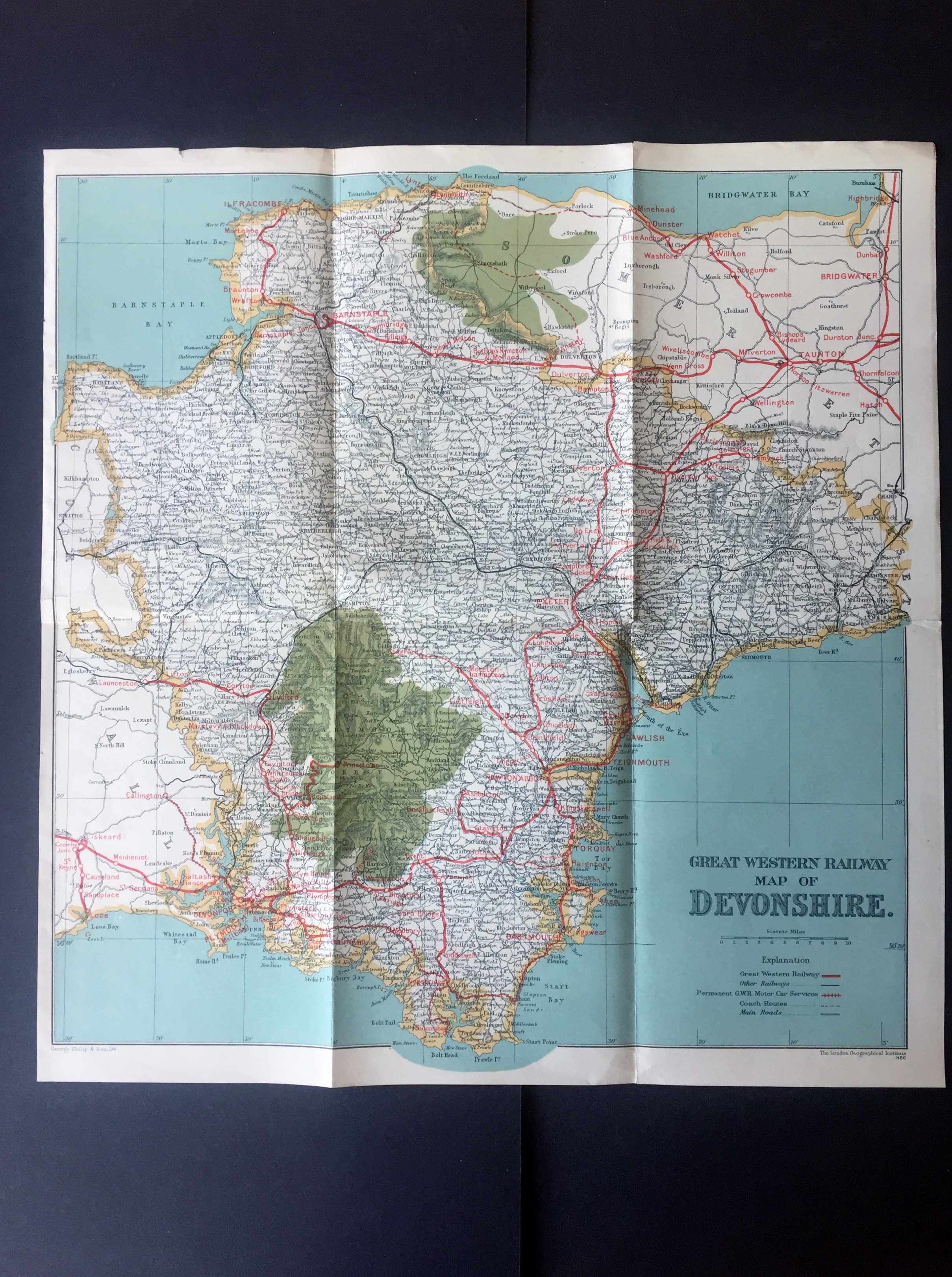 Great Western Railway Map of DEVONSHIRE 34cm x 33.5cm (width) - Books ...