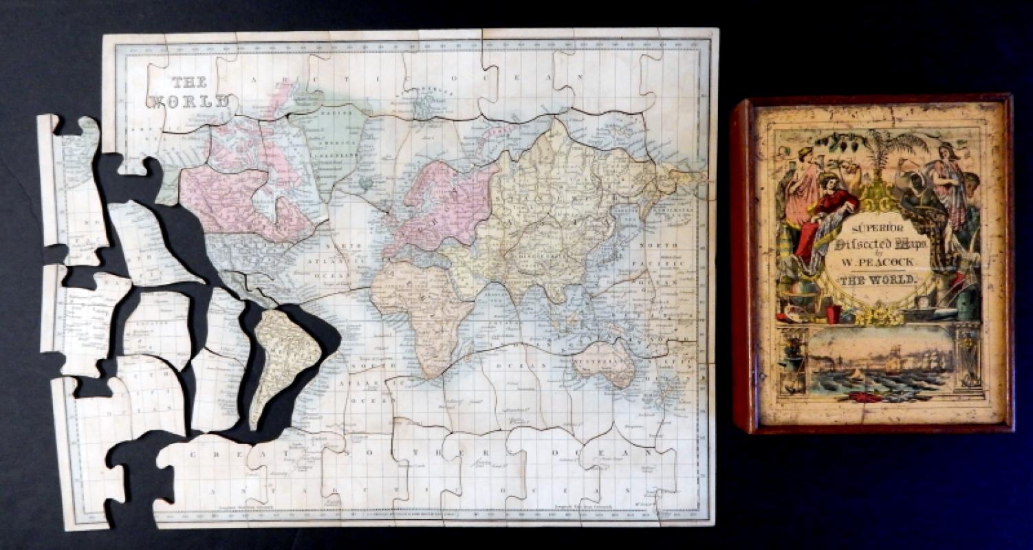 SUPERIOR DISSECTED MAPS BY W. PEACOCK. The World. | Books | PBFA